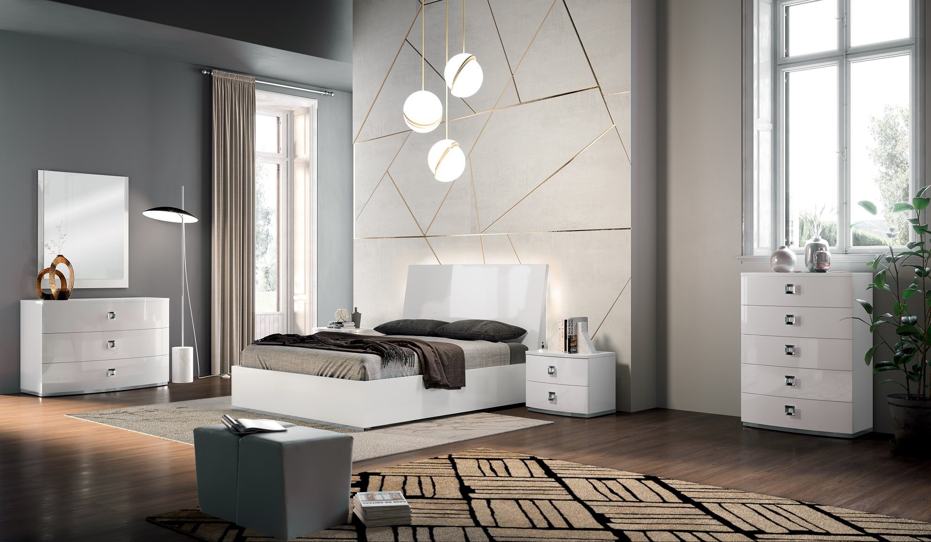 Euro Design Kate 4 Door Wardrobe With 2 Mirror Door - Variations ...