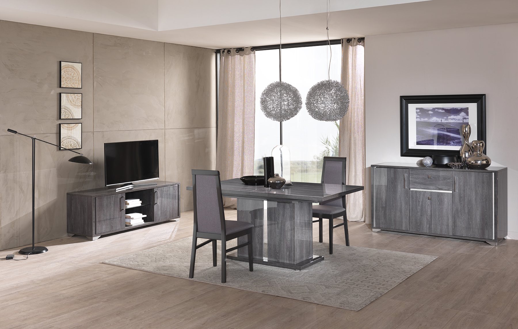 San Martino Italy San Martino Armony Grey Extending Dining Table ...