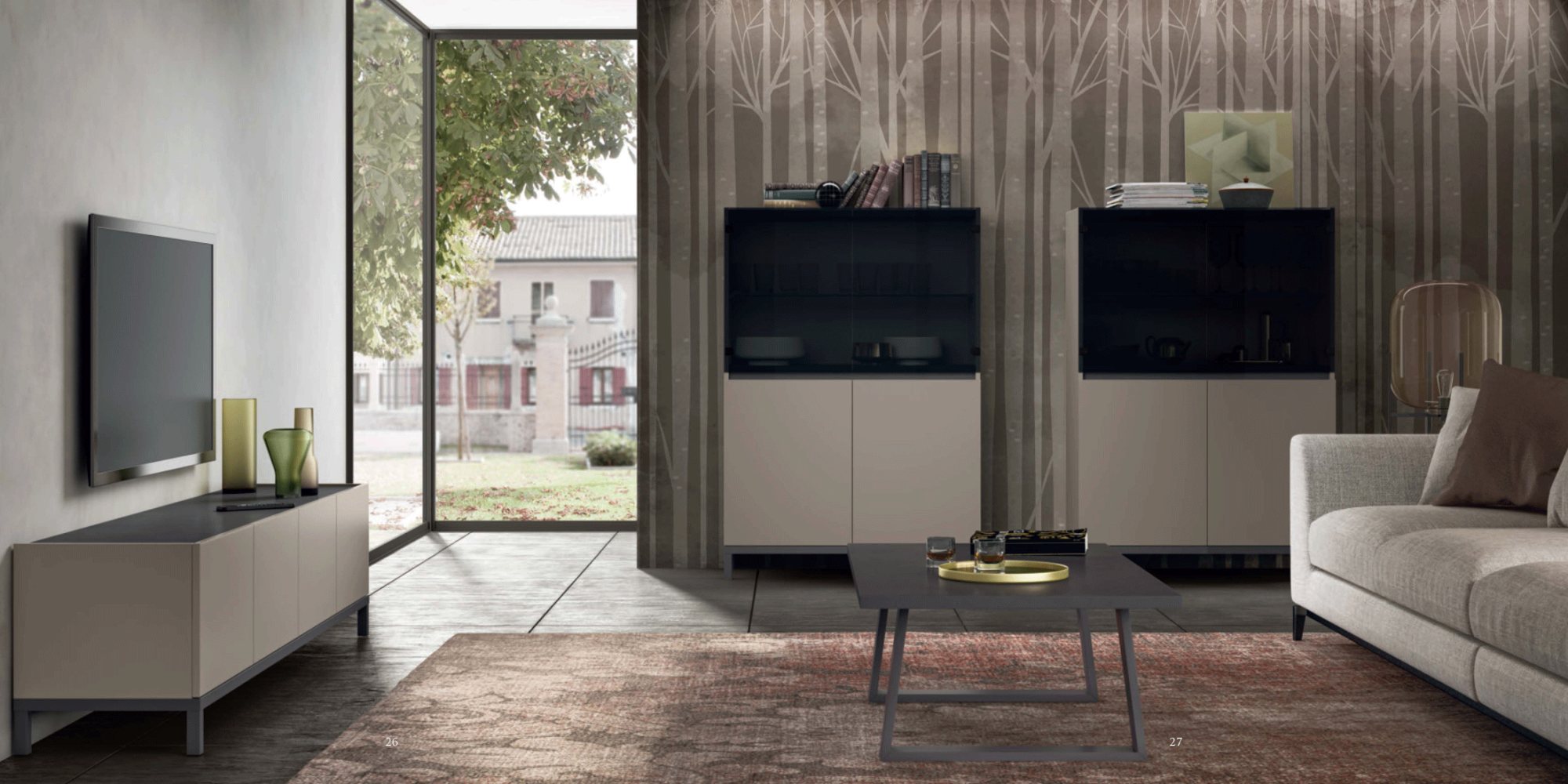 Status Kali TV Unit |TV Unit With Central Sliding Door|Italian Dining ...
