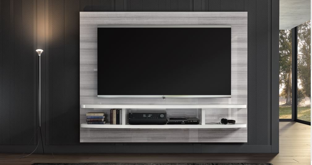 Status Wall Unit White + White |Status Evolution Ivory and Wood TV Uni ...