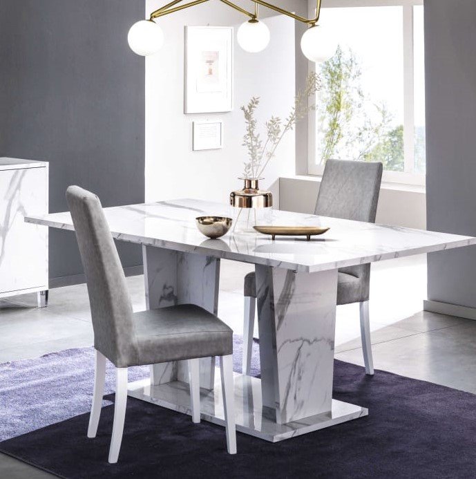 Ben Company Stella White-Grey Square Table | dining table | Italian fu ...