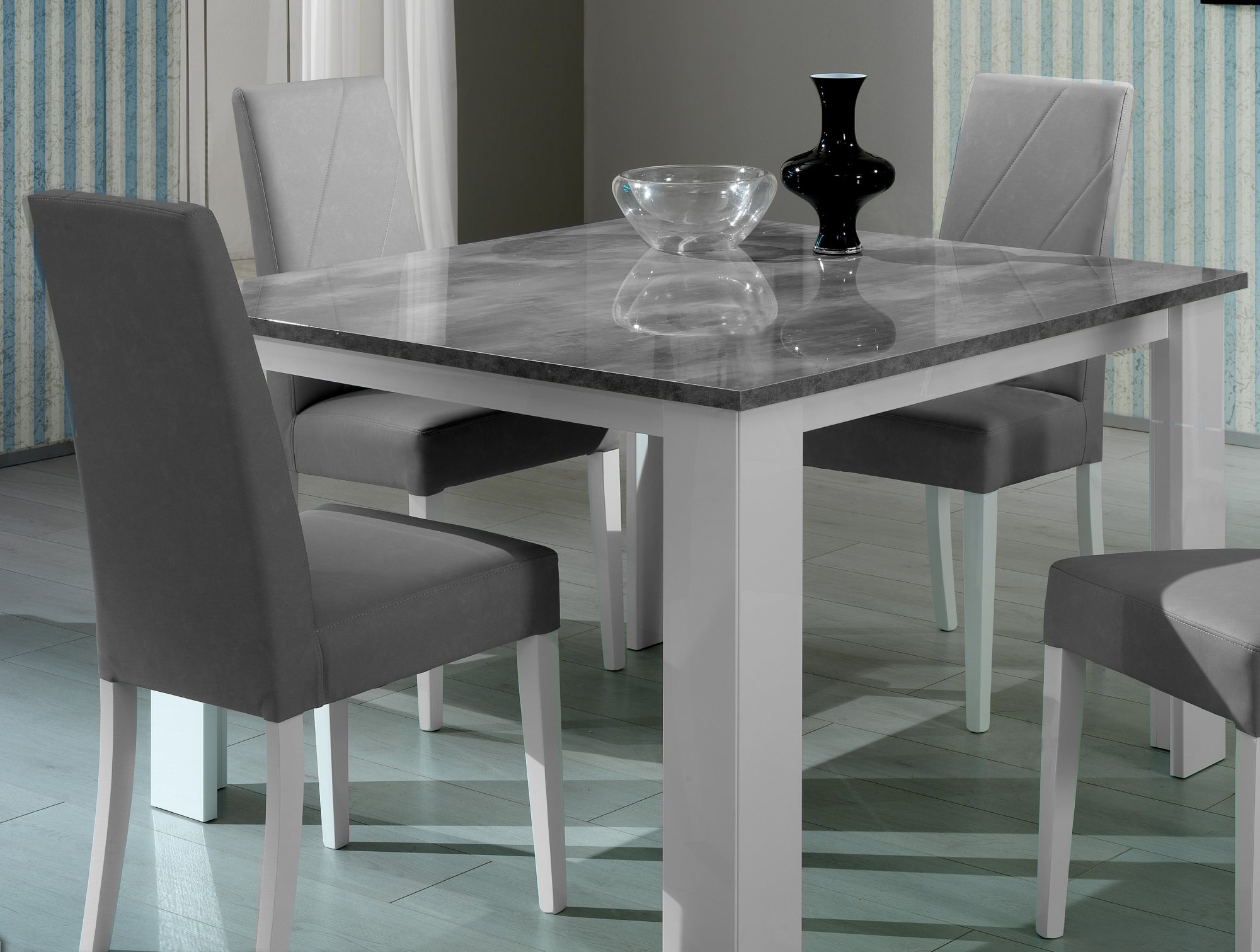 Ben Company Stella White-Grey Square Table | dining table | Italian fu ...