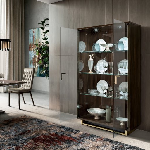 Camel Group Volare Walnut 2 Door Vitrine Display Cabinet |Italian 1 D ...