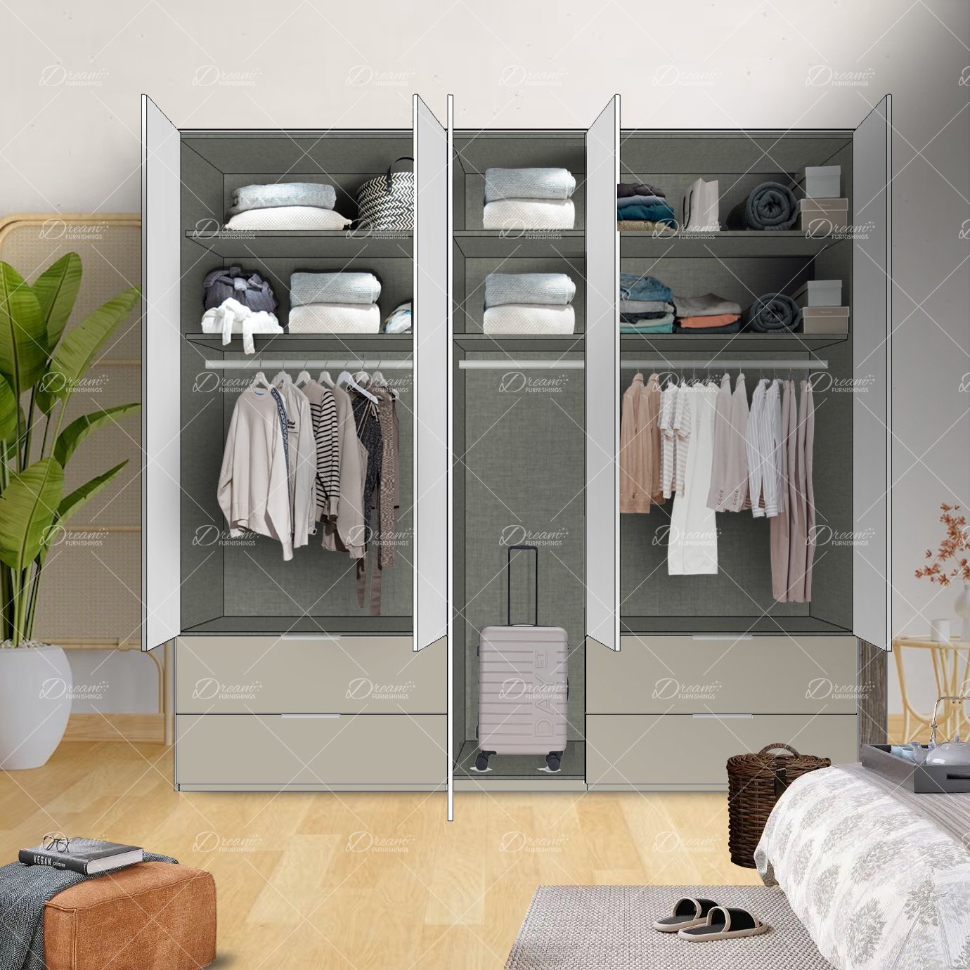 Wiemann German Furniture Wiemann Asmara combi wardrobe of width 250cm ...