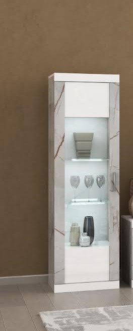 Polaris Black White High Gloss 1 Door Display Cabinet High Gloss Dis Dream Home Furnishings
