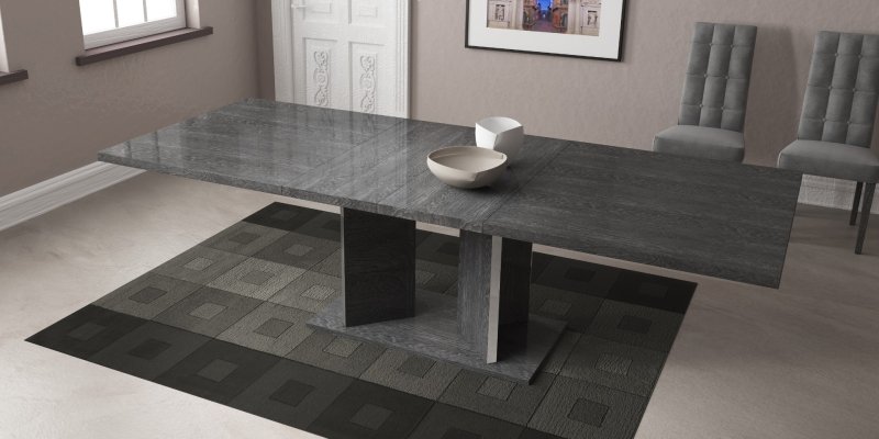 Status SRL Italy Status Sarah Grey Birch Dining Table With Six Chairs ...